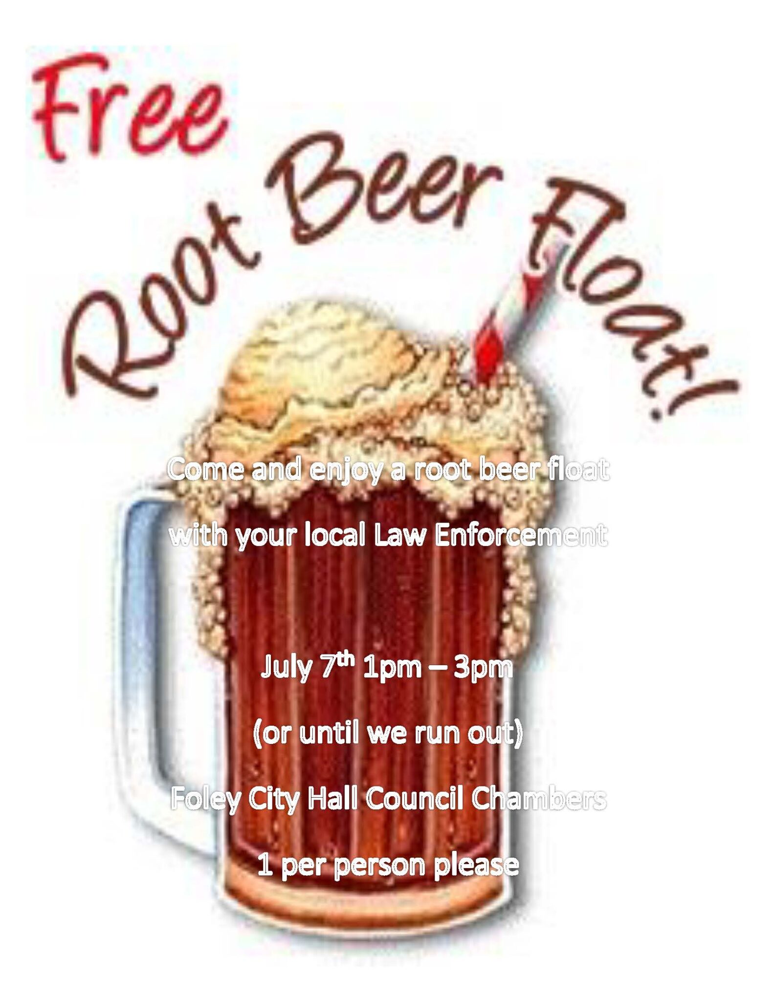 Root Beer Floats with Foley PD - City of Foley, Minnesota